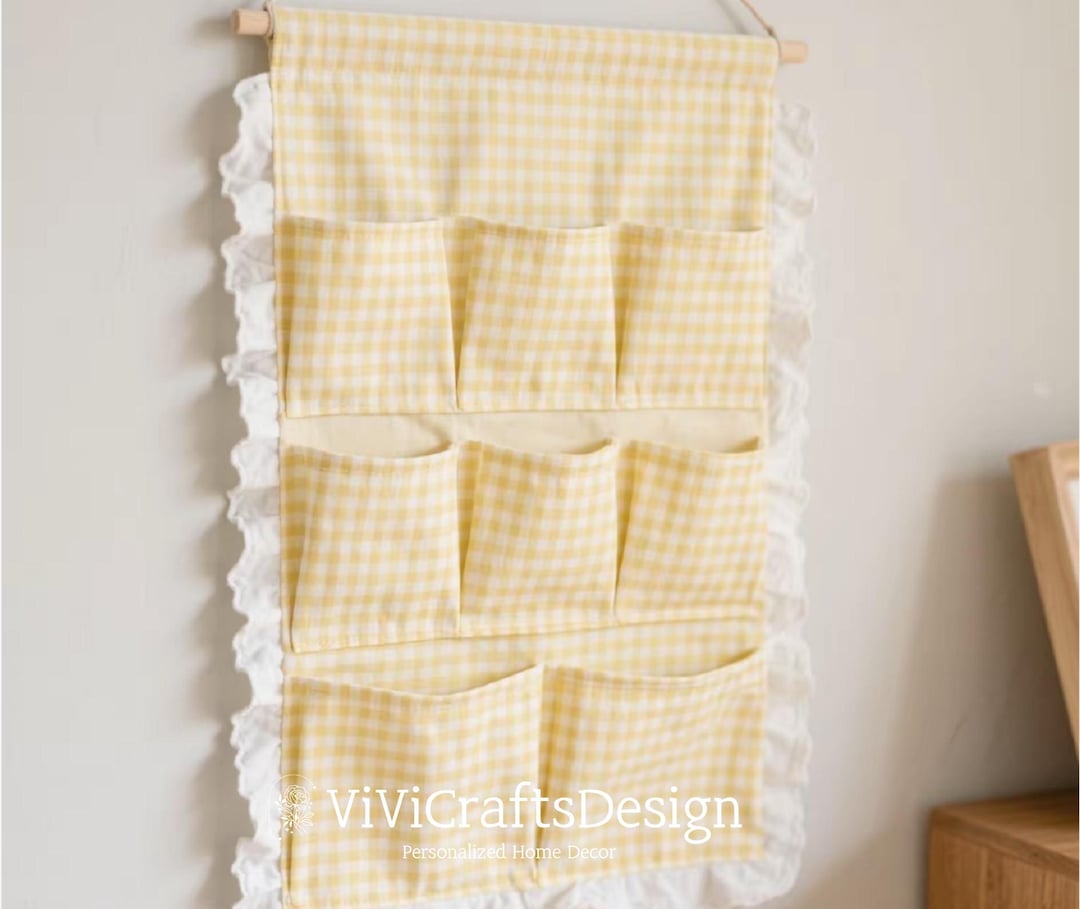 Wall Pocket Organizer | Cotton Wall Hanging Storage With Multiple ...