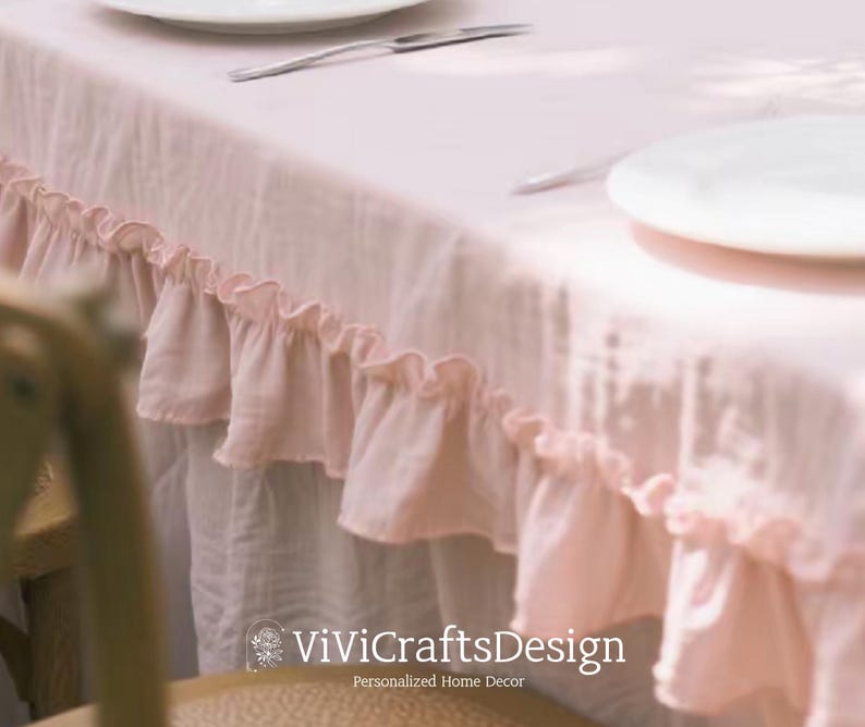 Ruffled Tablecloth | Baby Shower Tablecloth | Dusty Rose Tablecloth ...