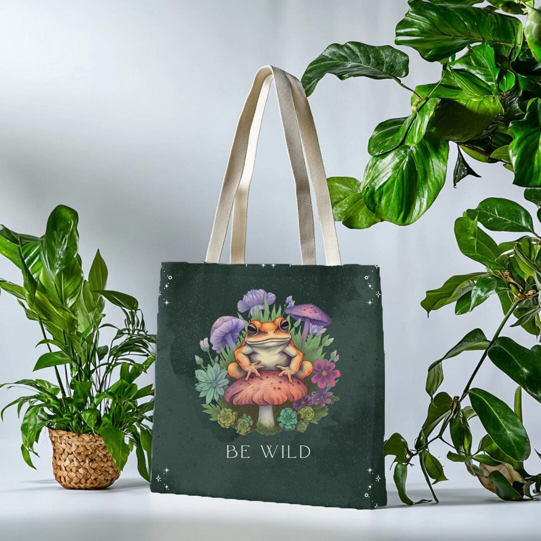 Fairycore Frog Tote Bag: Whimsical Cottagecore Design - Etsy