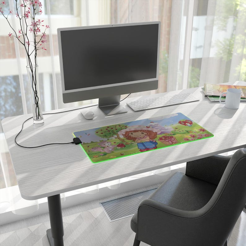 Strawberry Shortcake LED Gaming Mouse Pad Desk Mat, Cute Mousepad for ...