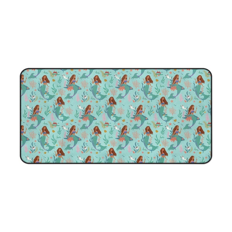 Whimsical Little Mermaid Desk Mat, Colorful Office Decor, Perfect for ...
