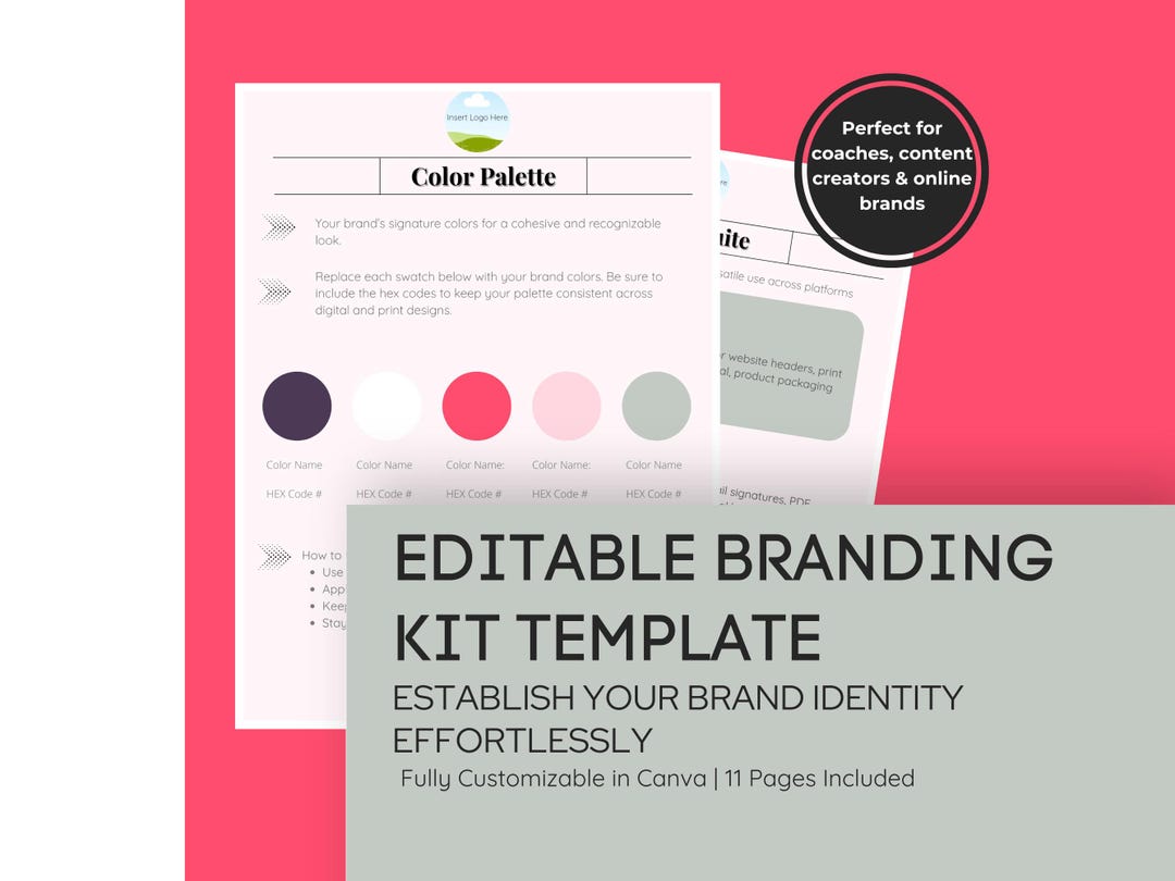 Editable Canva Branding Kit: Logo, Colors, Fonts - Etsy Seller Template ...