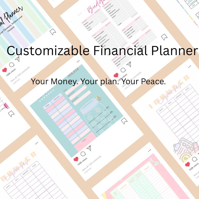 Monthly Budget Planner Printable | Financial Organizer PDF | Expense ...