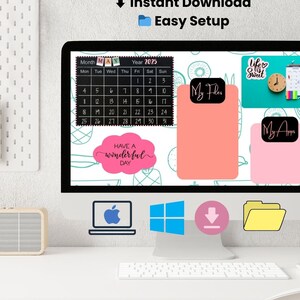 Pastel Desktop Organizer Wallpaper: Mac & Windows (digital Download) - Etsy