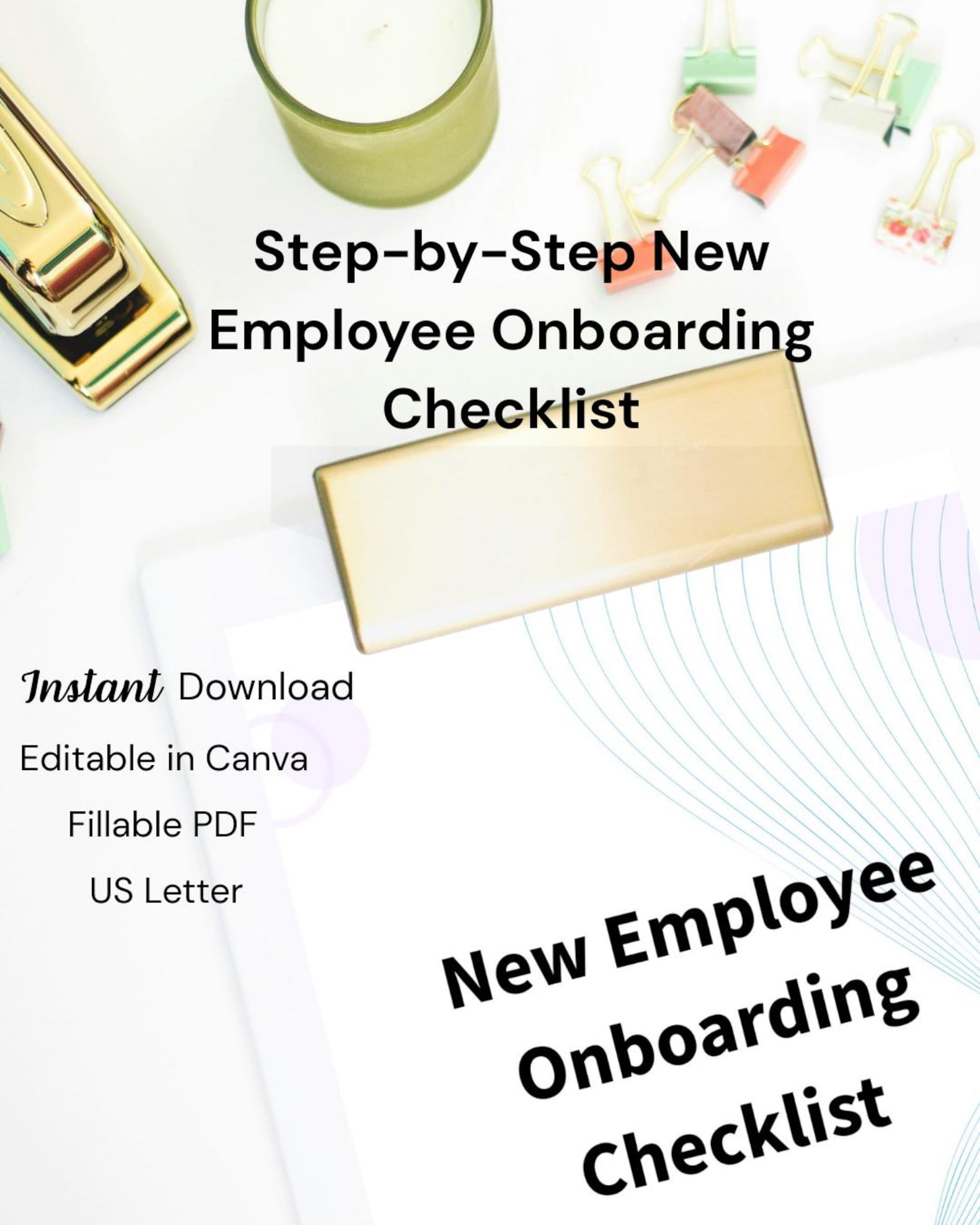 New Employee Onboarding Checklist: Fillable HR Training Tool (PDF ...