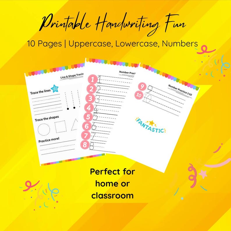 Handwriting Practice Worksheets Bundle – Uppercase, Lowercase Letters ...