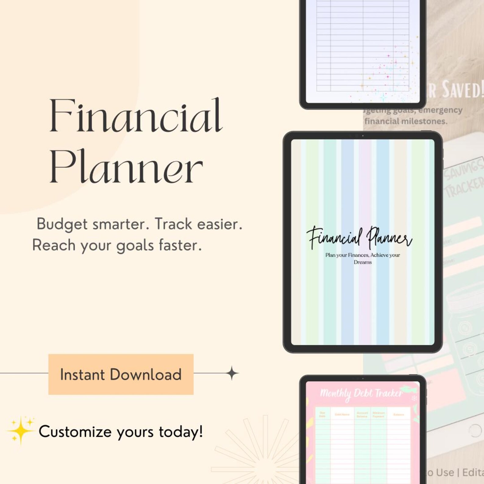 Monthly Budget Planner Printable | Financial Organizer PDF | Expense ...