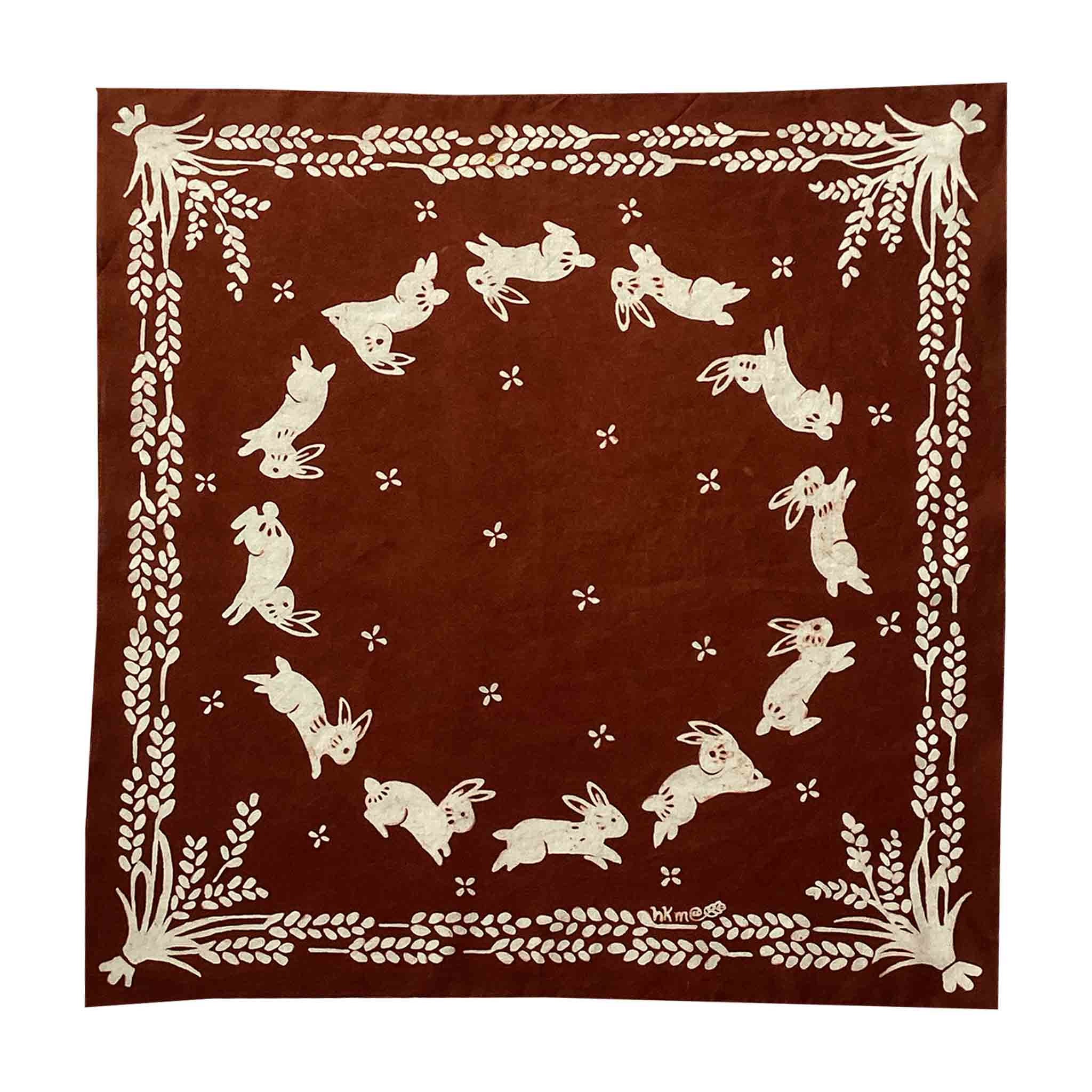 Meadow Rabbit Batik Bandana | Myrobalan Jolawe Natural Dye | Lunar New ...