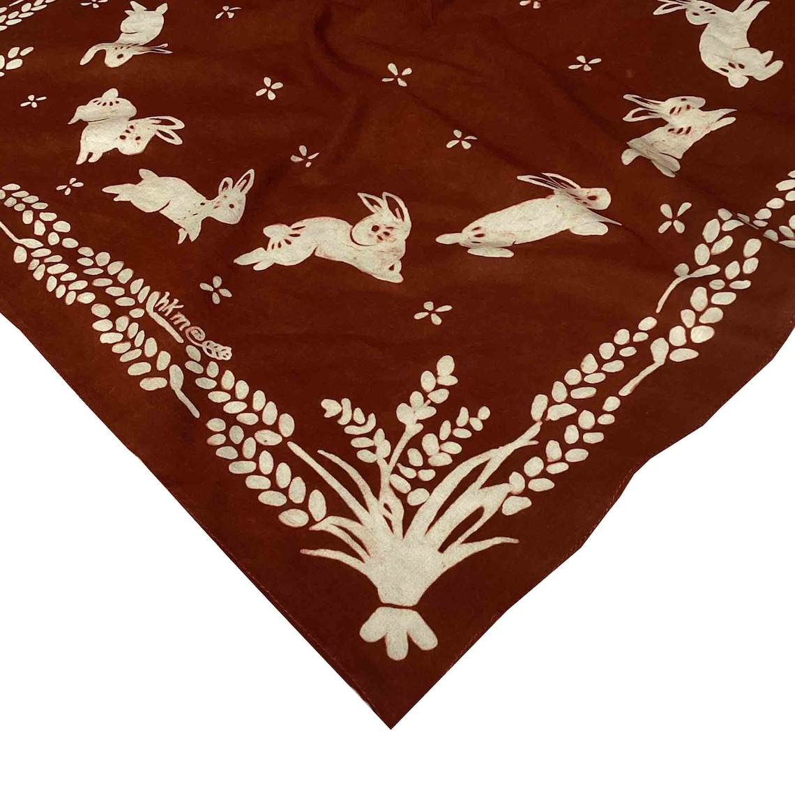 Meadow Rabbit Batik Bandana | Myrobalan Jolawe Natural Dye | Lunar New ...