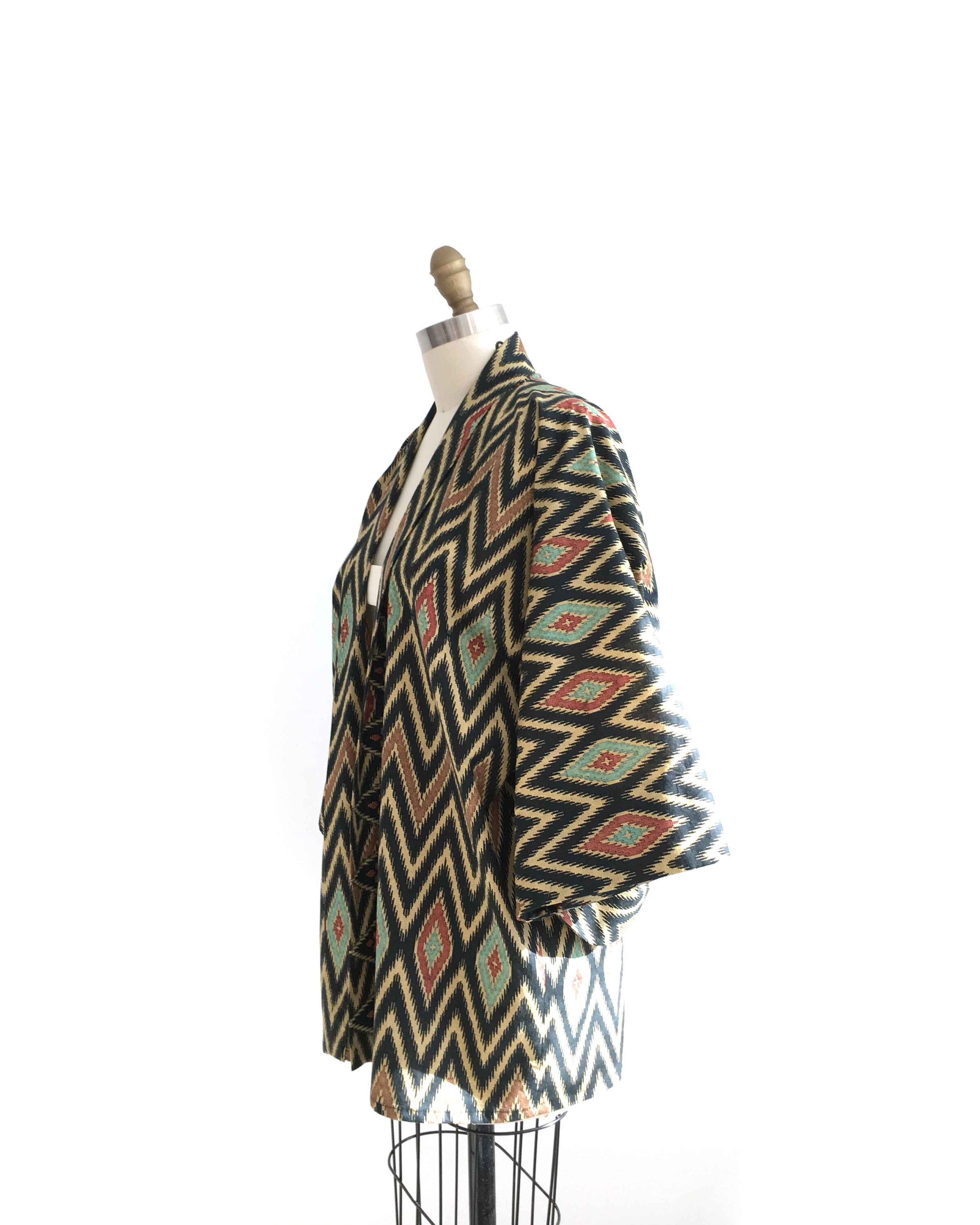 Cotton Haori, Traditional Print Fabric, Kimono Outer, Spring Robe ...