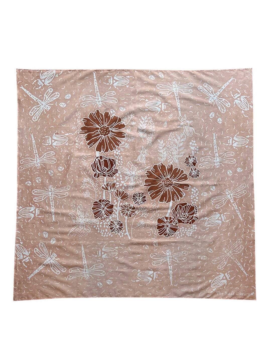 Plants, Dragonfly, and Beetle Scarves | Handmade Batik Scarves Bandana ...