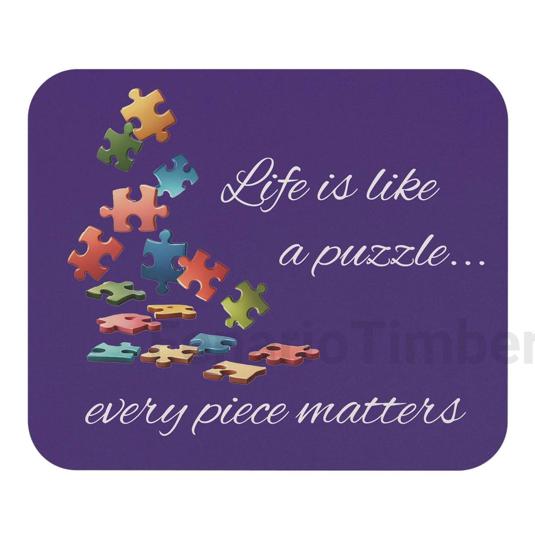 Puzzle Piece Mouse Pad 9"x8", Purple Inspirational Computer Desk ...