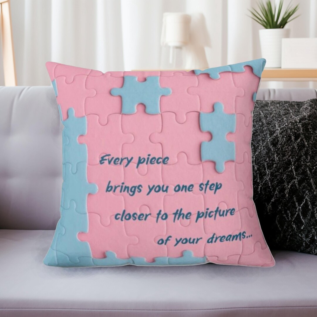Puzzle Design Pillow & Cover 4 Sizes, Colorful Home Accent and Room ...
