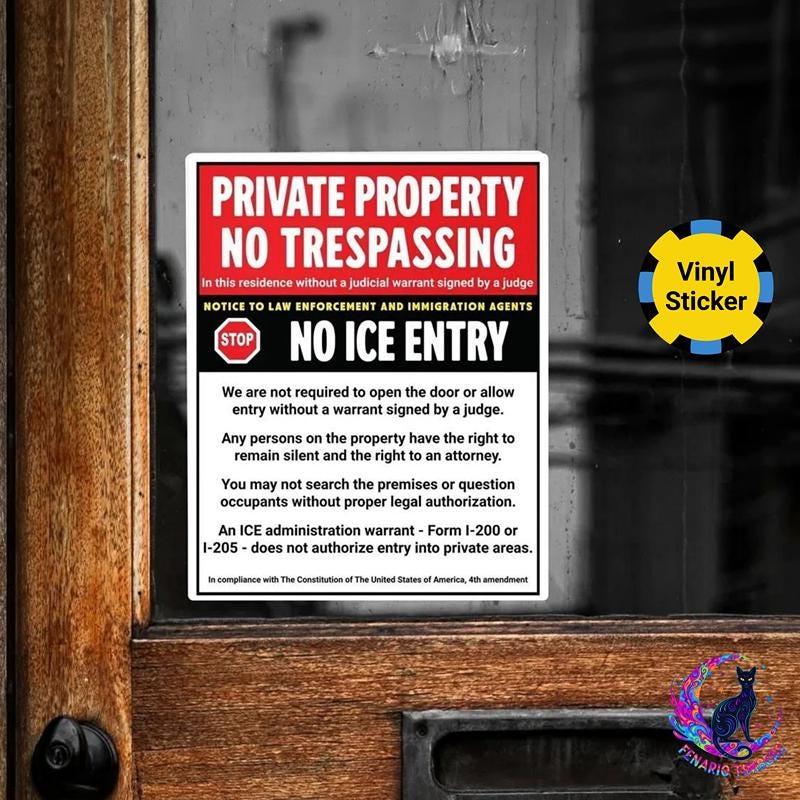 No Ice Door Sign - Etsy