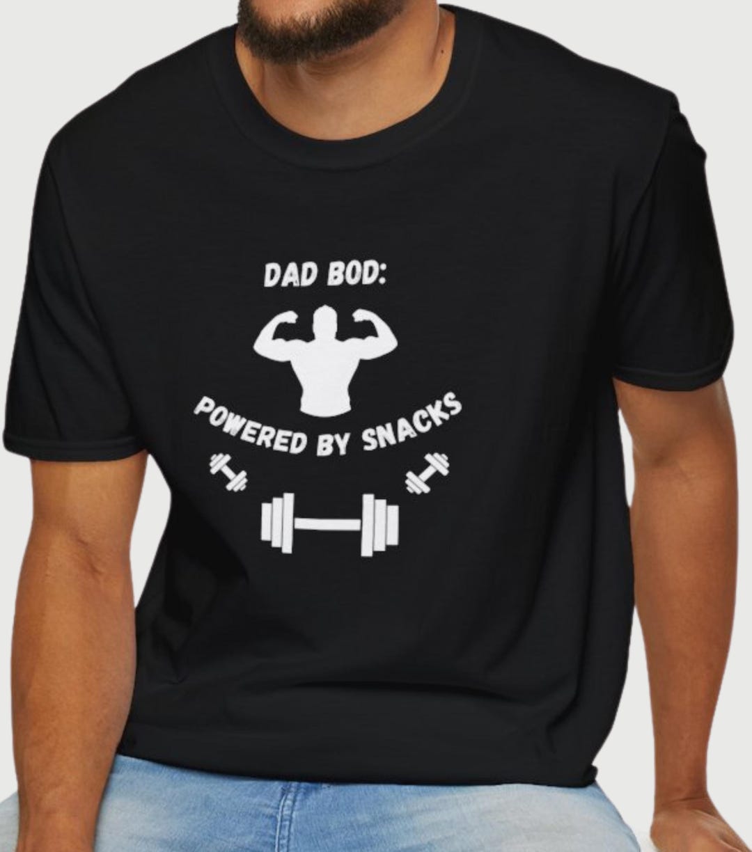 Dad Bod - Powered by Snacks Funny Dad Gym Softstyle T-shirt - Etsy