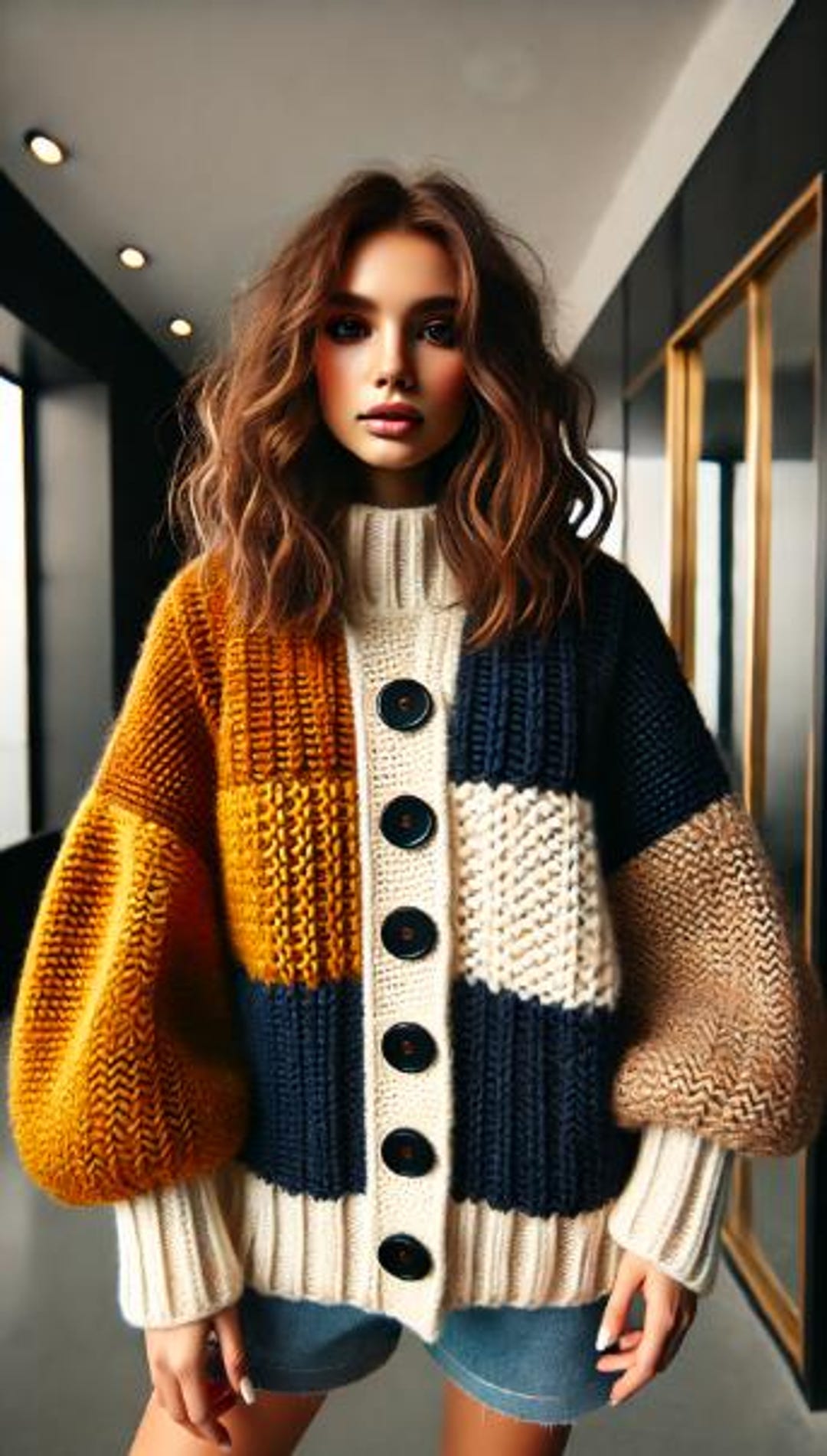 Bold Color-block Knit Cardigan Pattern – DIY Oversized Sweater Guide ...