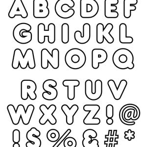 Pack - Cozy Colouring Alphabet Stickers (34 Letters and Symbols) - Etsy