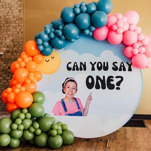 Ms Rachel Round Backdrop Design | Can You Say ONE? Background | Mrs ...