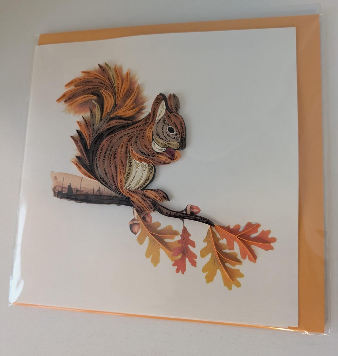 Squirrel Quilling Card - Etsy