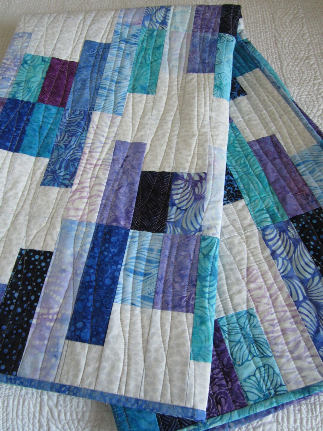 Handmade Quilt Batik Patchwork Quilt Jewel Tones Handmade Gift - Etsy