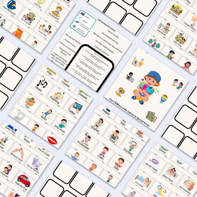 Daily Routine Visual Schedule for Kids With Autism, ADHD | Printable ...