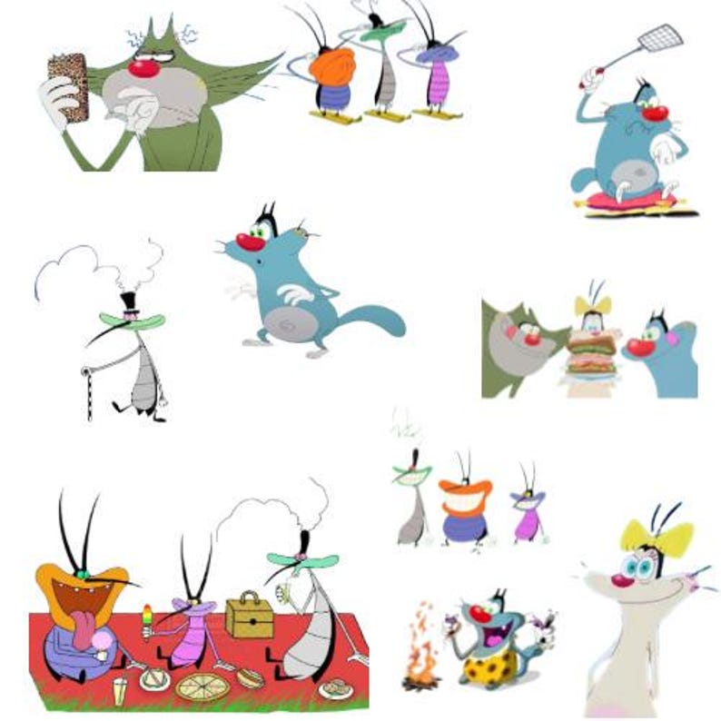 Oggy SVG Bundle | Oggy and the Cockroaches Cartoon SVG | Funny Cat SVG ...