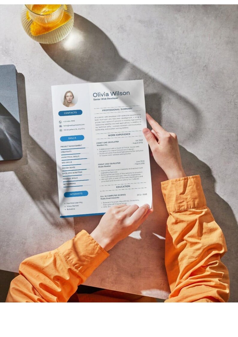 Creative Resume Template With Photo, Cv Template, Modern Resumes for ...