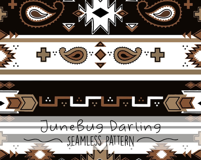 90’s Western Inspired Seamless Pattern. Aztec Png. Western Png. Digital ...