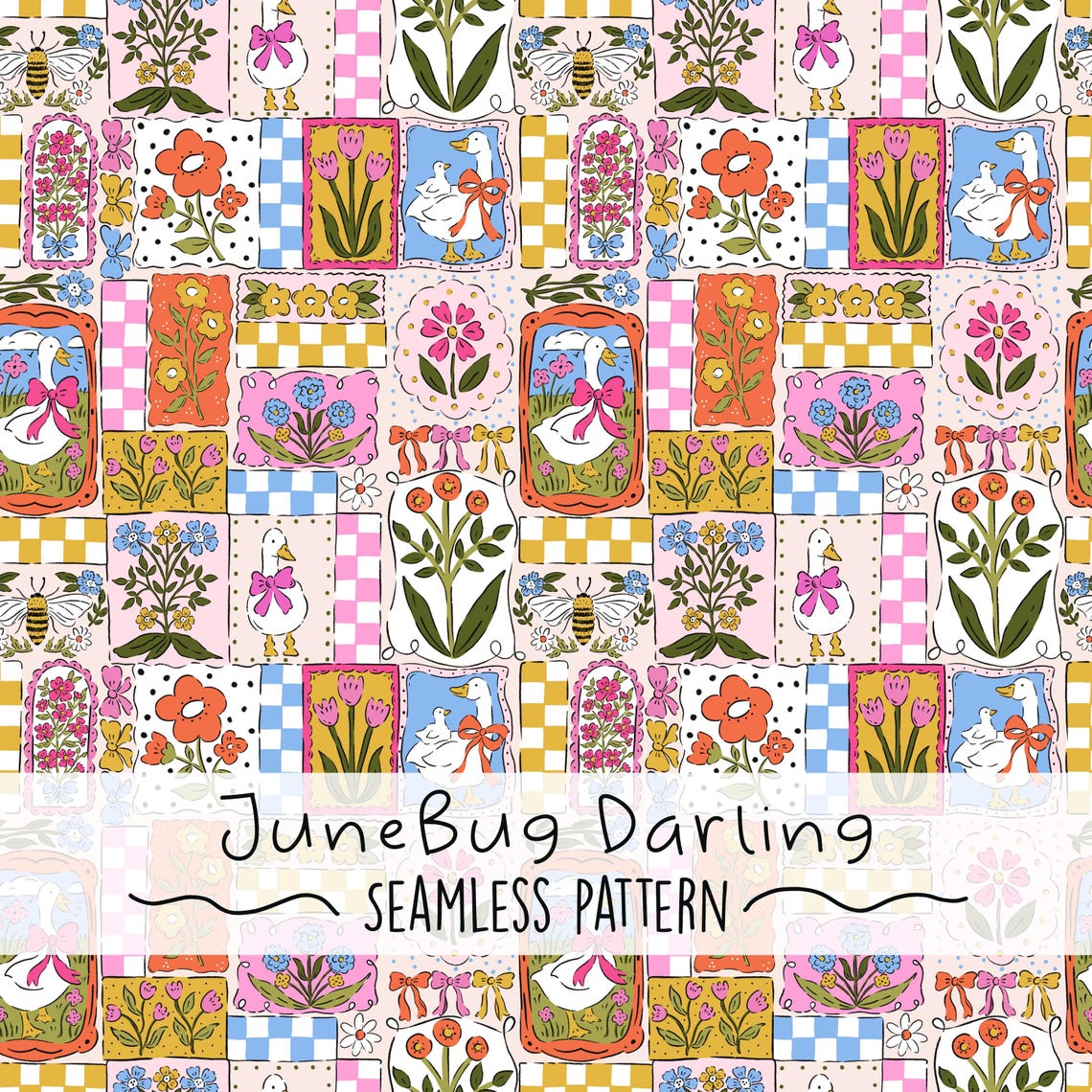 Silly Goose Seamless Repeat Pattern Hand Drawn Digital Download ...