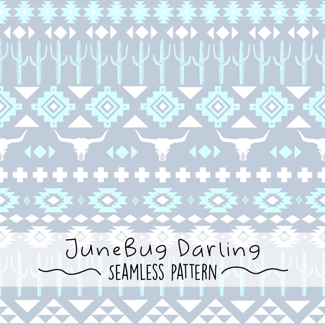 Western Aztec Seamless Repeat Pattern Hand Drawn Digital Art ...
