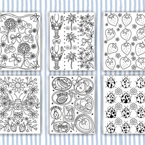 15 Summer Coloring Pages for Adults Kids Digital Download Hand Drawn ...