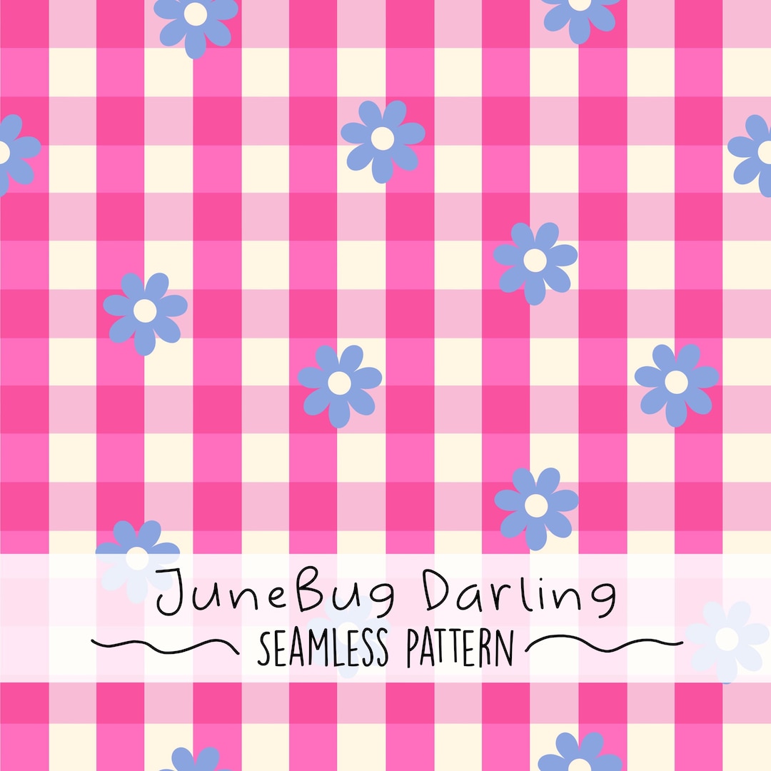 Gingham Seamless Repeat Pattern Hand Drawn Digital Art Spring PNG ...