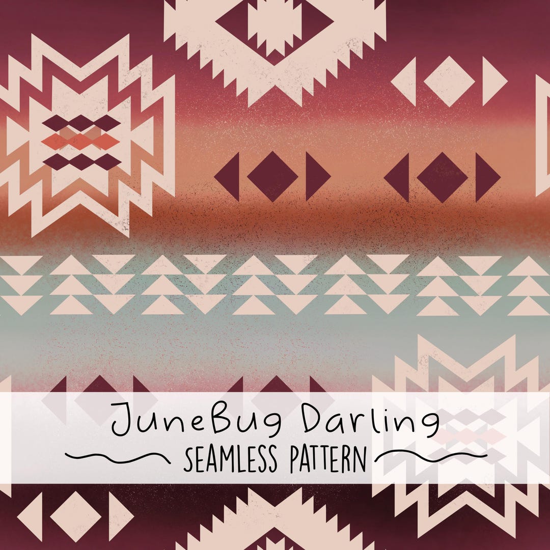 Western Aztec Seamless Repeat Pattern Hand Drawn Digital Art ...