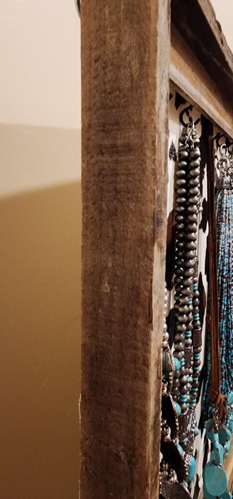 Cowhide Print Wall Necklace Display - Etsy