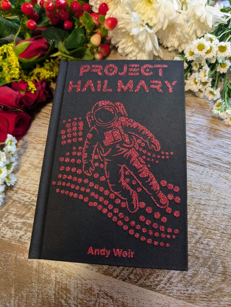 Project Hail Mary – Red Glitter and Black Linen | Custom Rebound ...