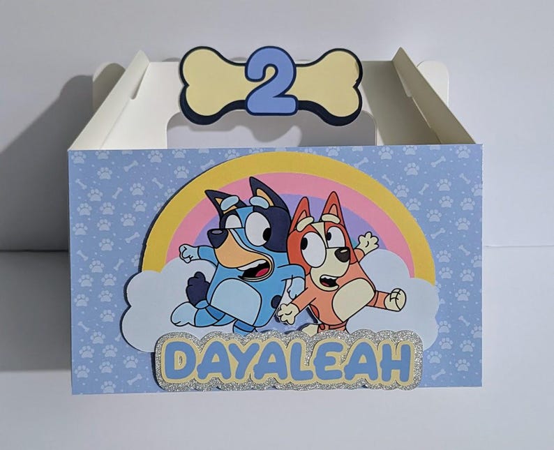 Personalized Bluey Party Favor Boxes / Gable Boxes / Bluey Party Custom ...
