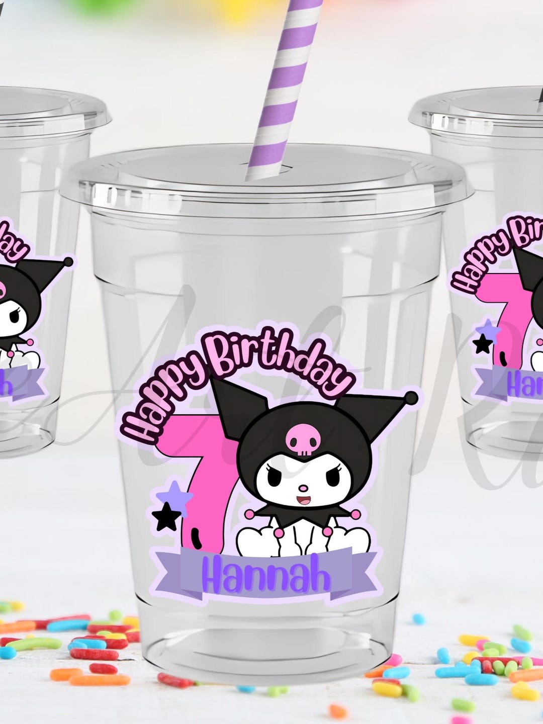 Kuromi, Miffy Kawaii Party Cups – Disposable Cups With Lids & Straws ...