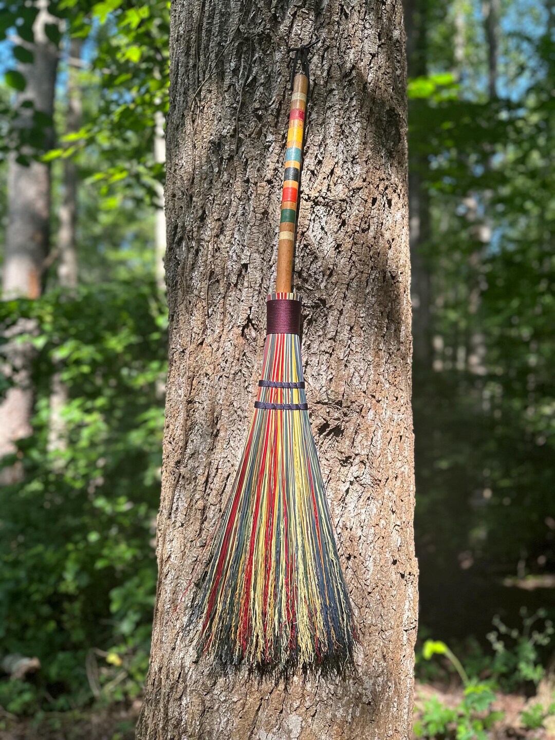 Handmade Rainbow Broom With Vintage Croquet Handle – Besom for Ritual ...