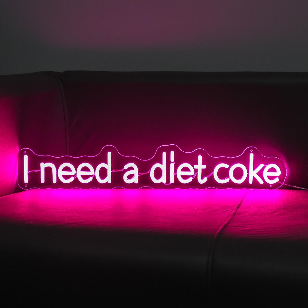 Diet Coke Neon Sign, I Need A Diet Coke Sign, Lemon Decor, Soda Gift ...
