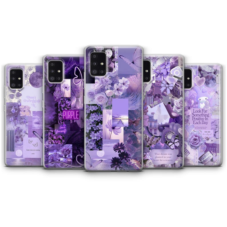 Purple Aesthetic Phone Case Cute Girl Collage Cover for iPhone 17, 16 ...