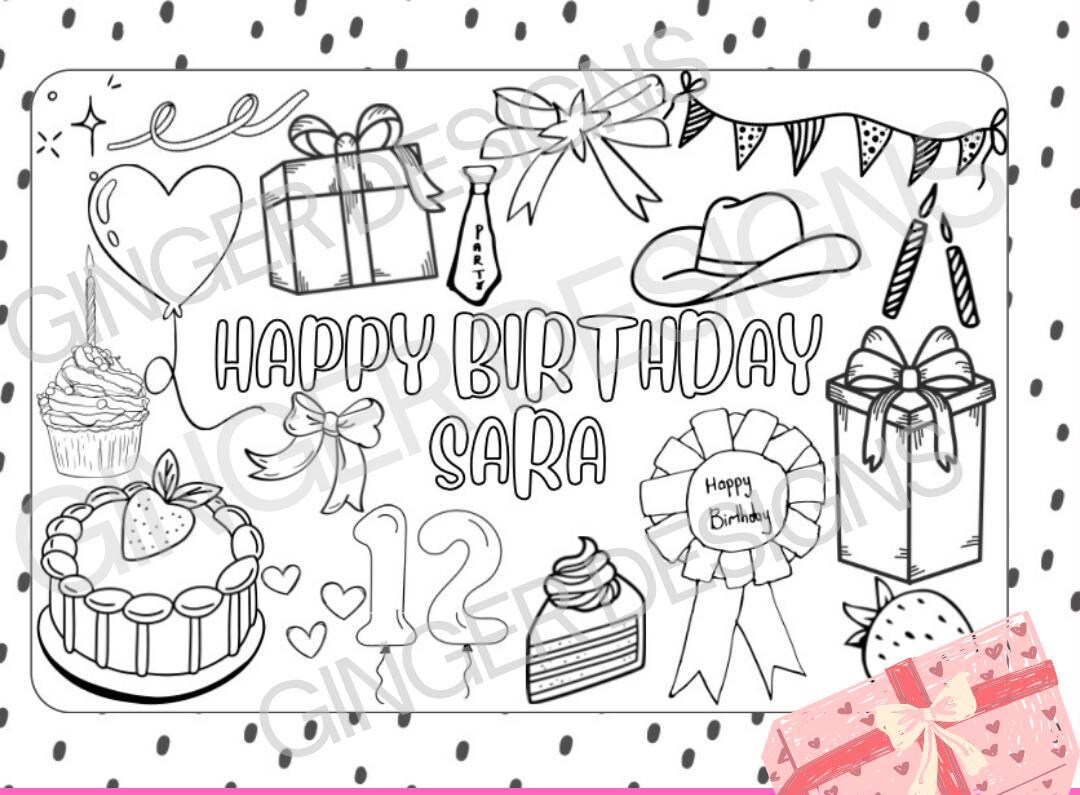 Personalised Colouring in Sheet - Etsy Australia