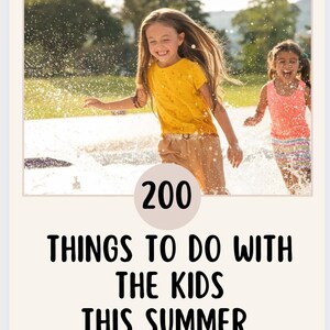 200 Fun Summer Activities for Kids | Printable Checklist Ebook | Screen ...
