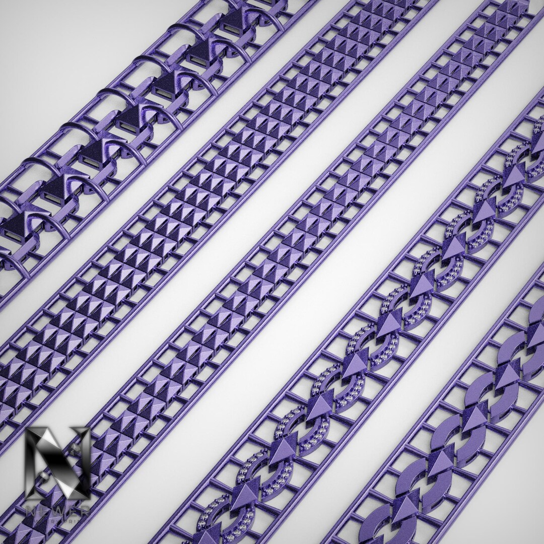 3D Printable Chain Set STL: Jewelry Bracelet & Necklace Models (digital ...