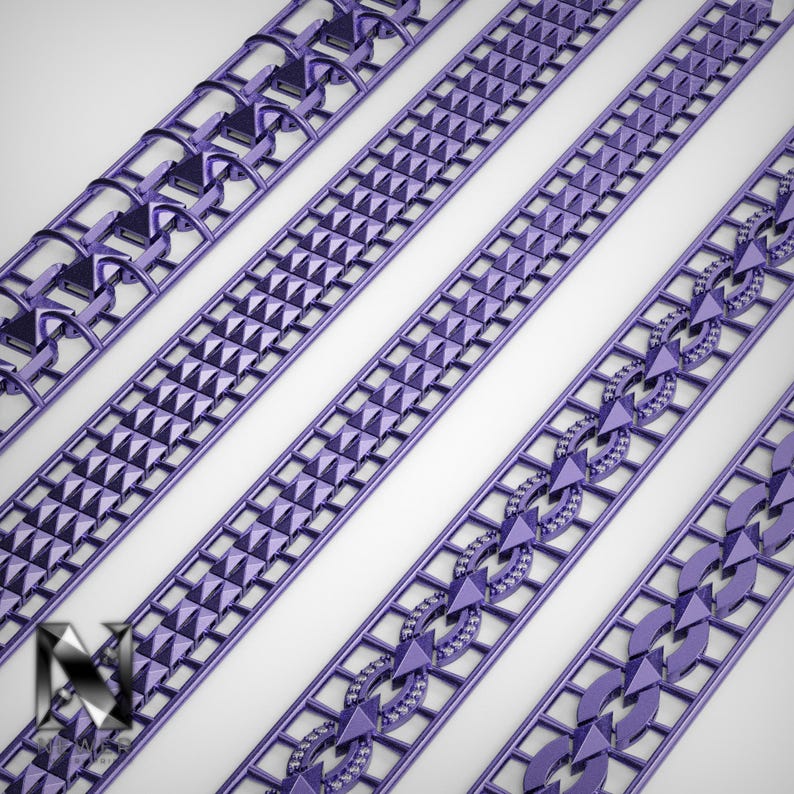 3D Printable Chain Set STL: Jewelry Bracelet & Necklace Models (digital ...