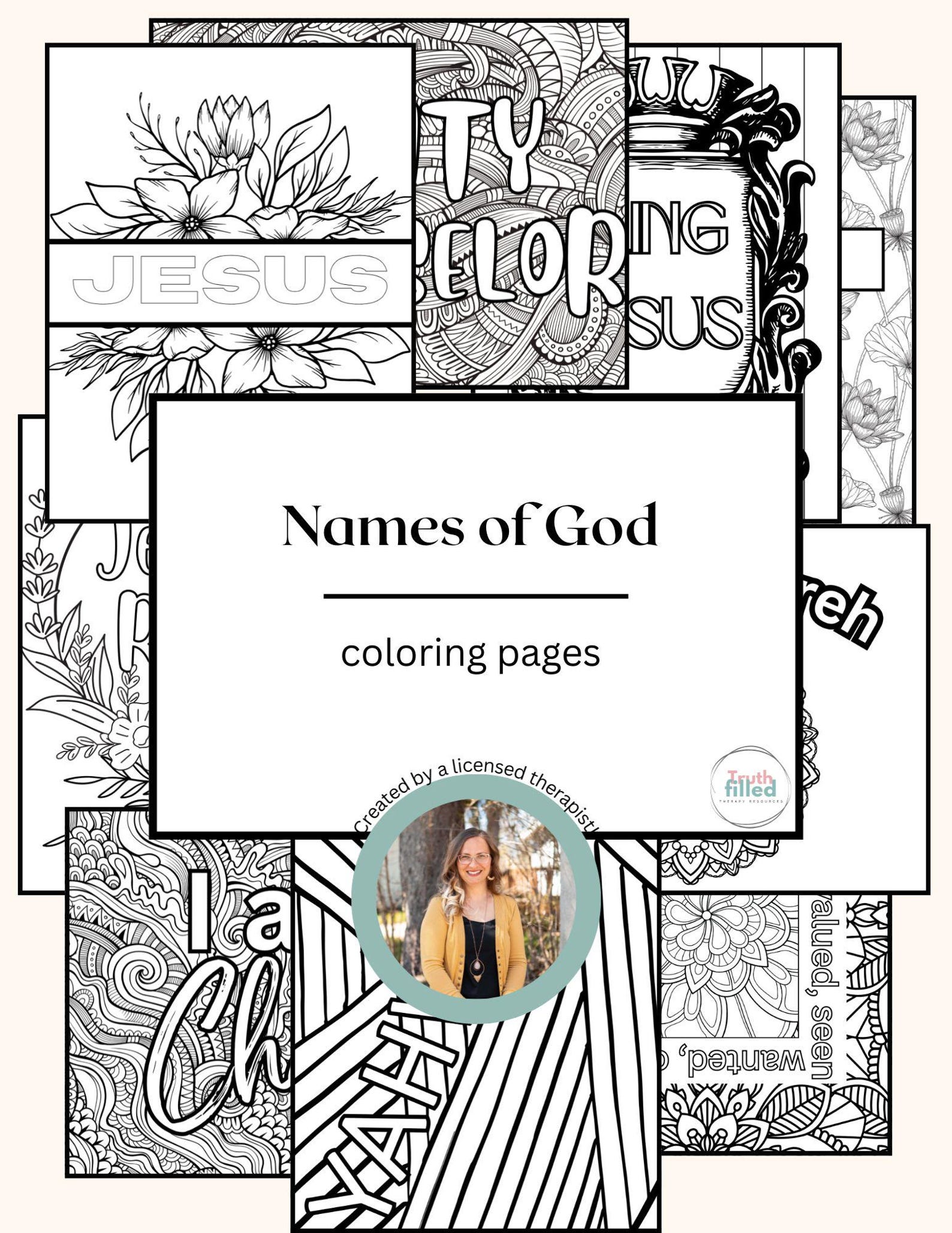 Names of God Coloring Sheets - Etsy