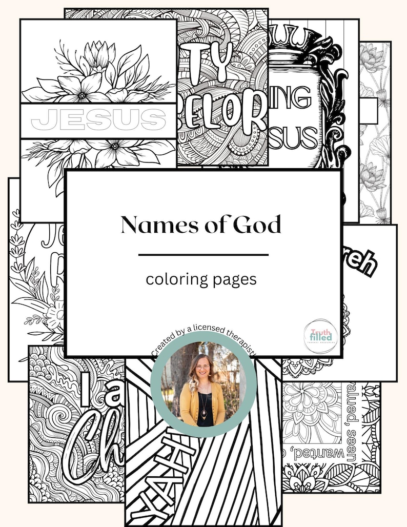 Names of God Coloring Sheets - Etsy