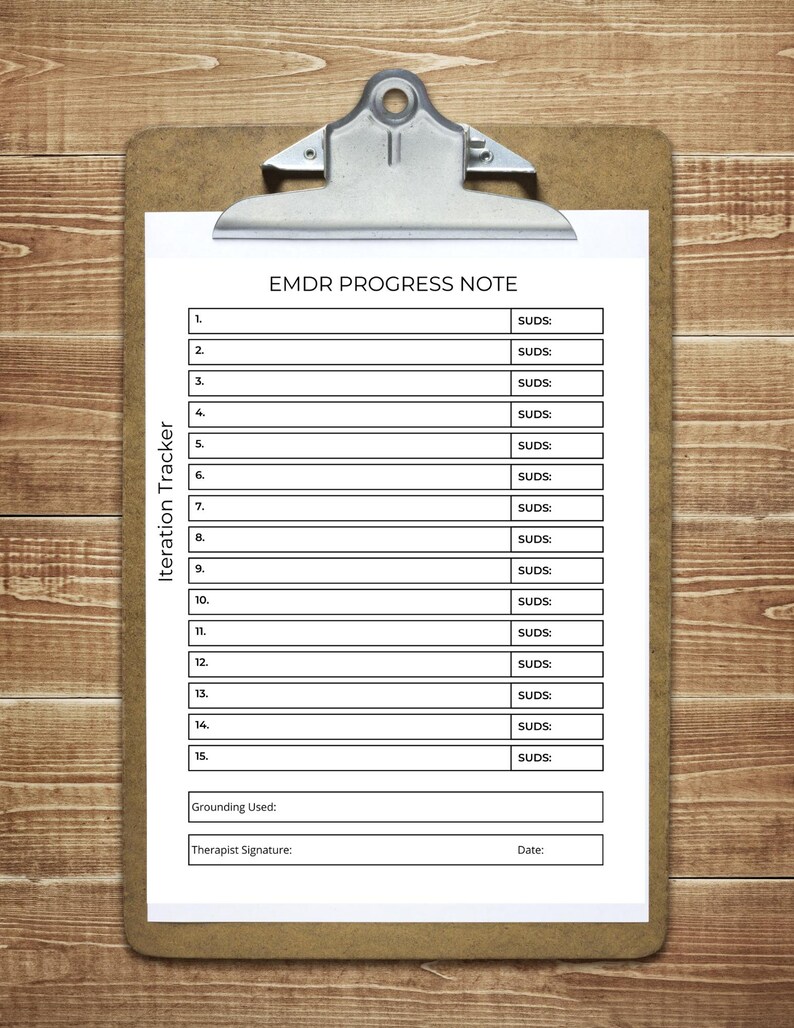 EMDR Printable Progress Note Template - Etsy
