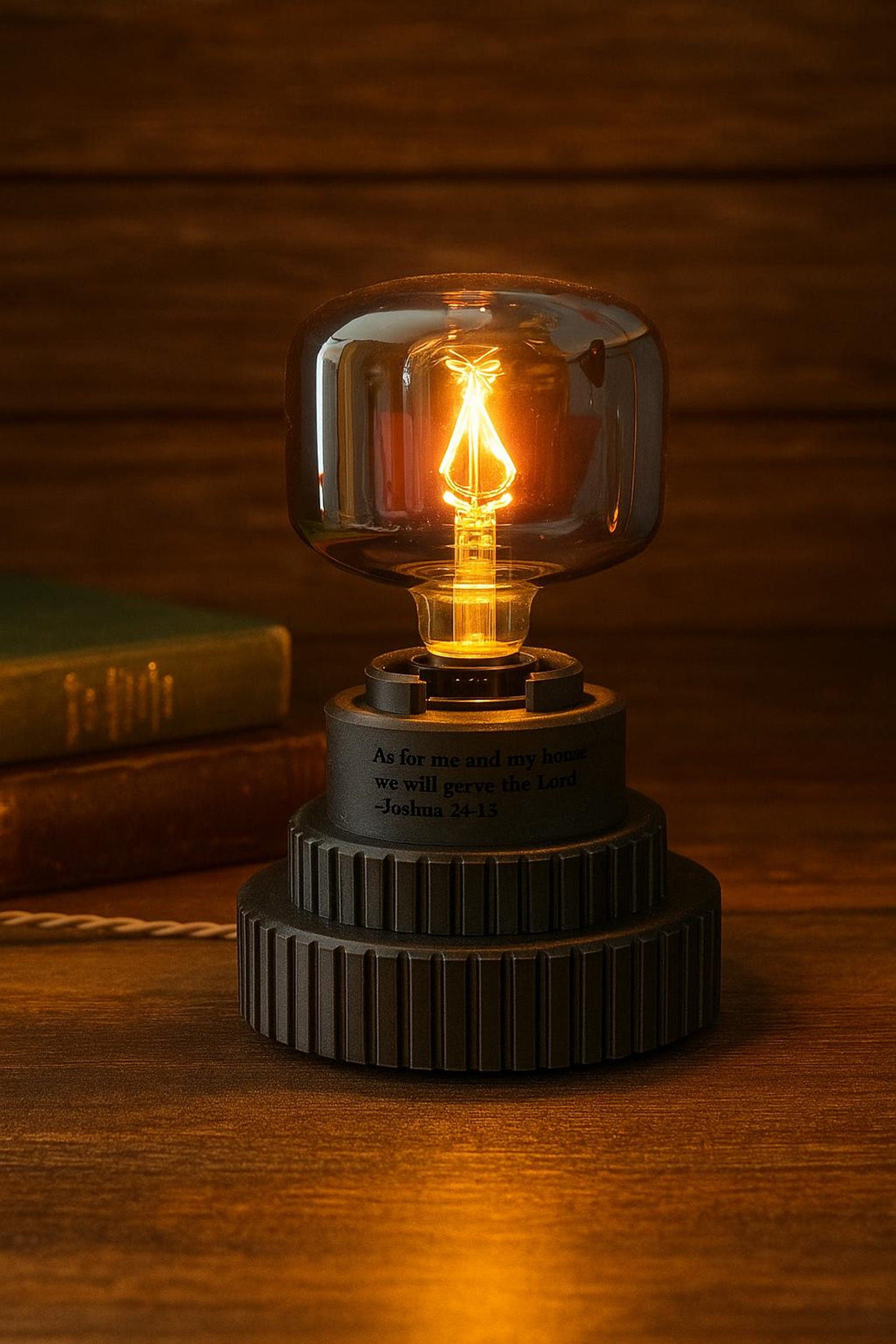 Rustic Modern Lamp – 3d-printed PETG Carbon Fiber Edison Bulb Accent ...