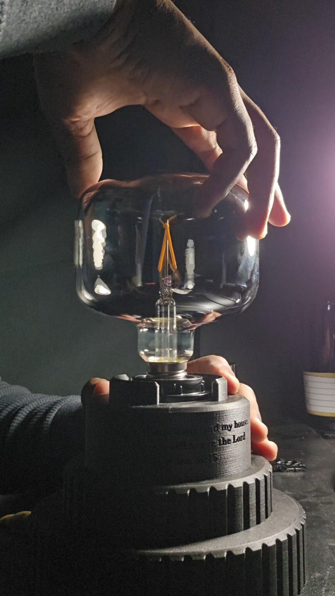 Rustic Modern Lamp – 3d-printed PETG Carbon Fiber Edison Bulb Accent ...