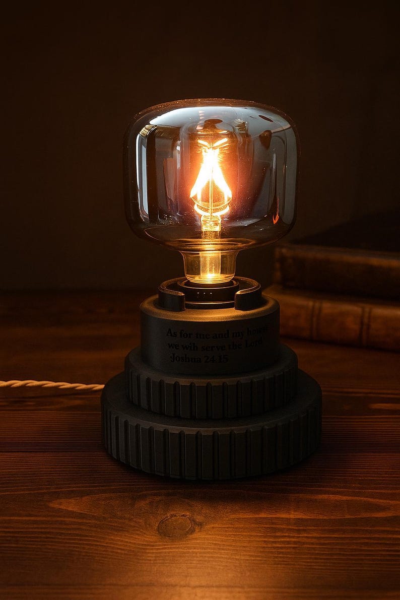 Rustic Modern Lamp – 3d-printed PETG Carbon Fiber Edison Bulb Accent ...
